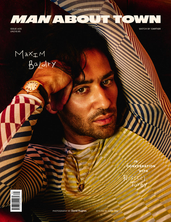 Maxim Baldry Covers Man About Town's Autumn/Winter 2024 Issue wearing ...